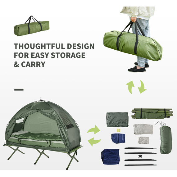 Outsunny Foldable Camping Tent with Hiking Bed