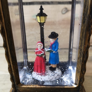 27cm Snowtime Christmas Water Spinner Antique Lantern