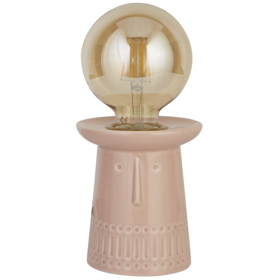 Pink Face Base Table Lamp With Bulb