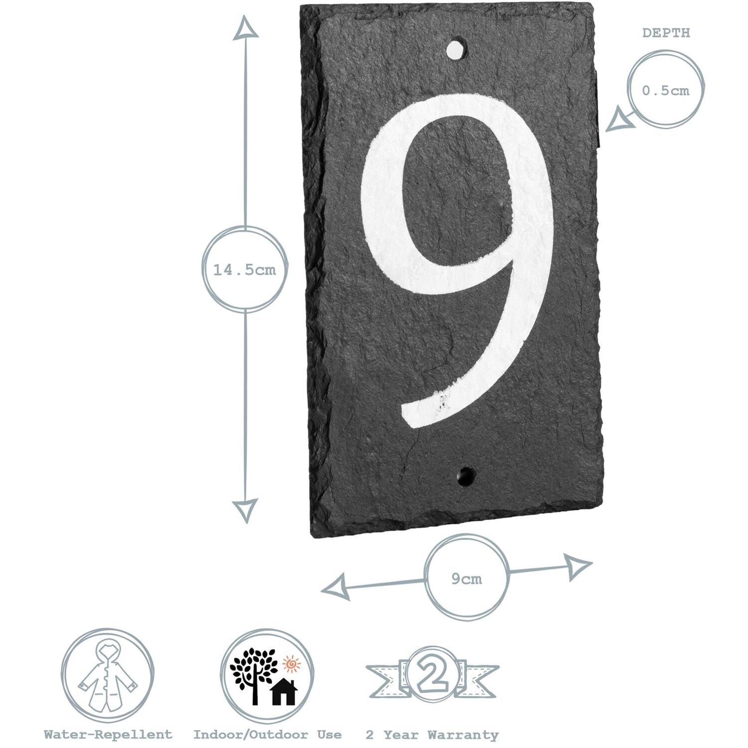 Number 9 Slate House Sign