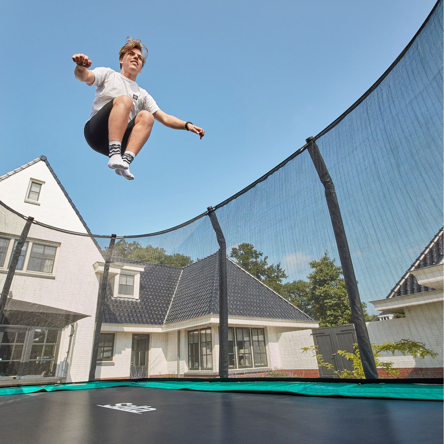 8ft Salta Green Rectangular First Class Trampoline