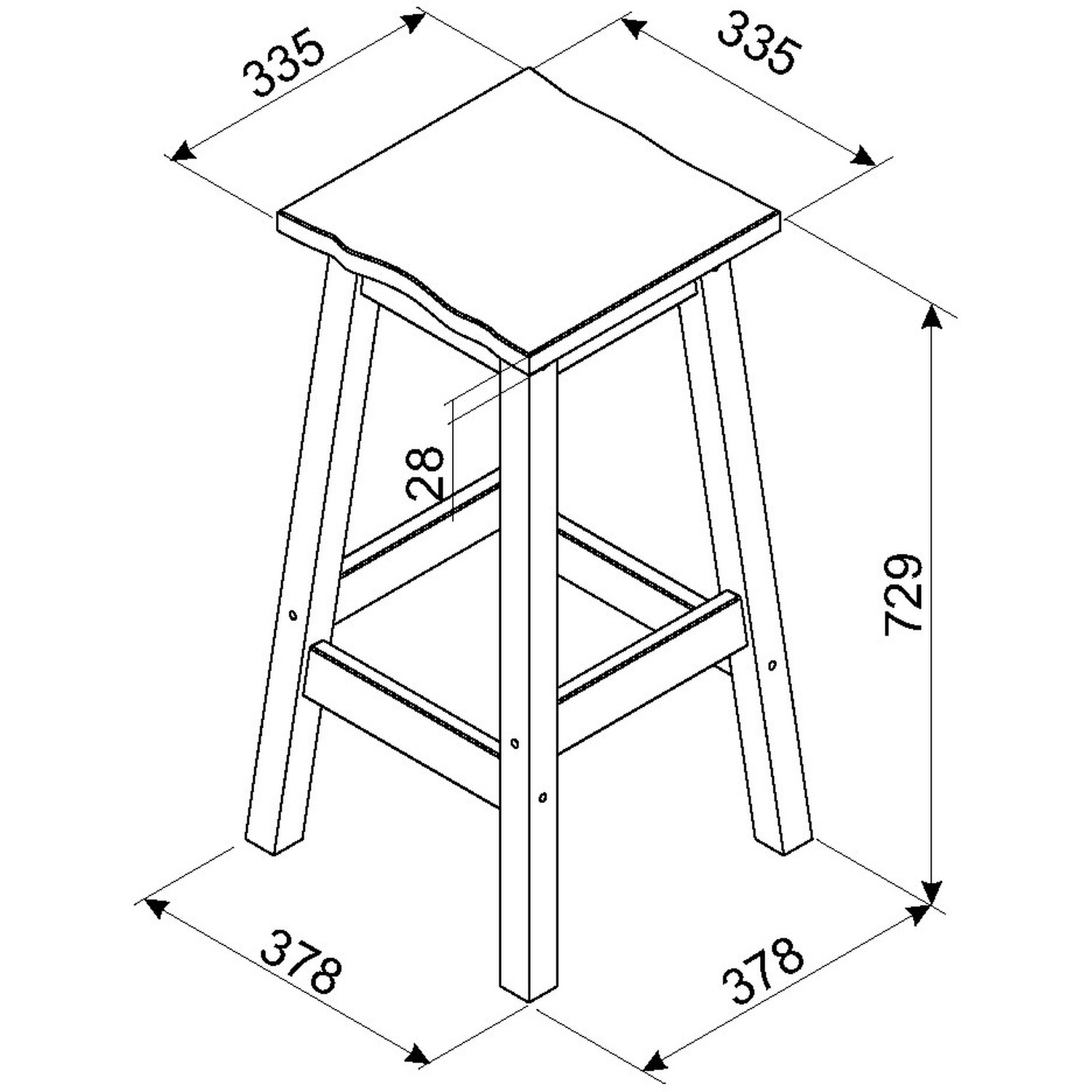Corona live edge high breakfast stools (pair)
