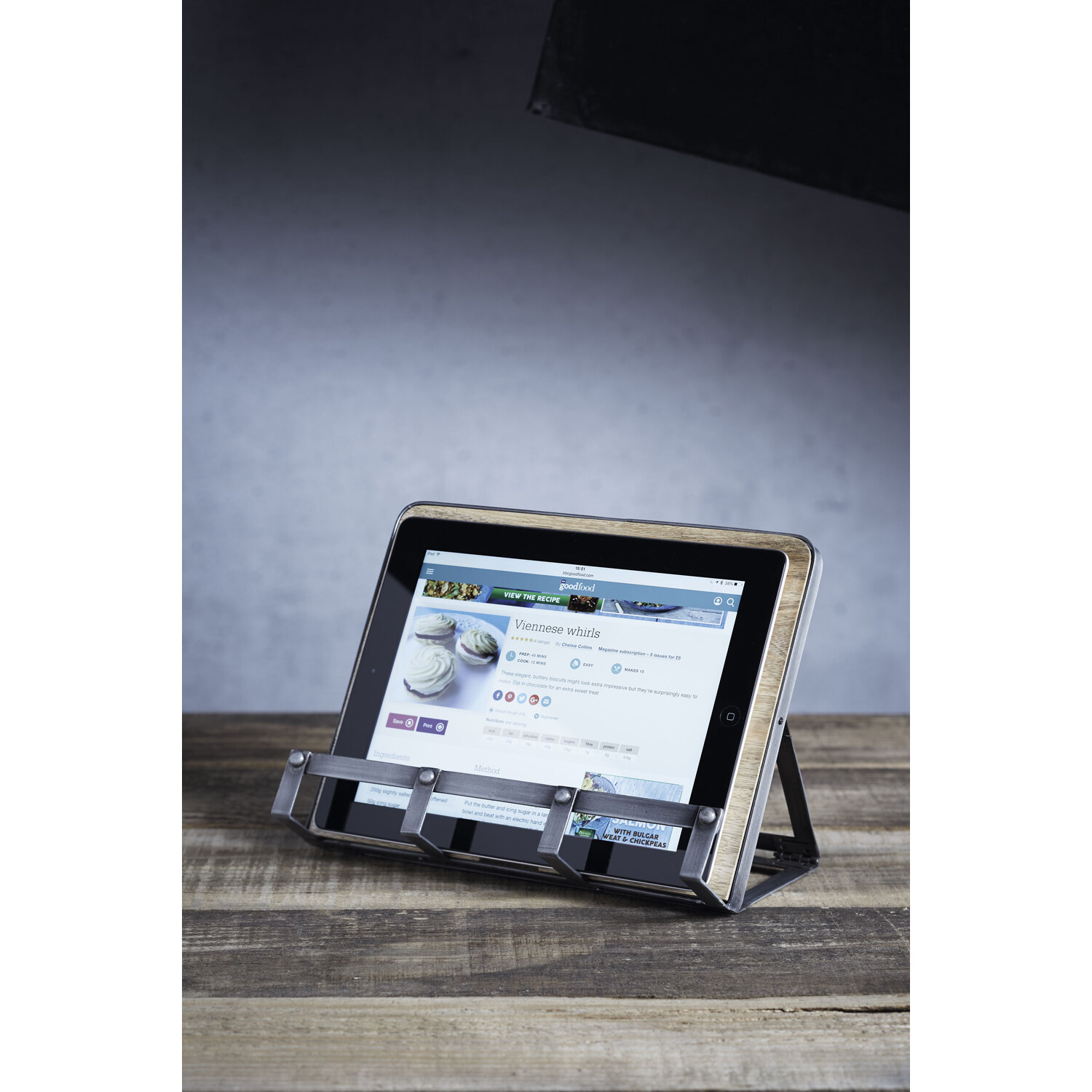 Industrial Kitchen Cookbook Stand Tablet Holder