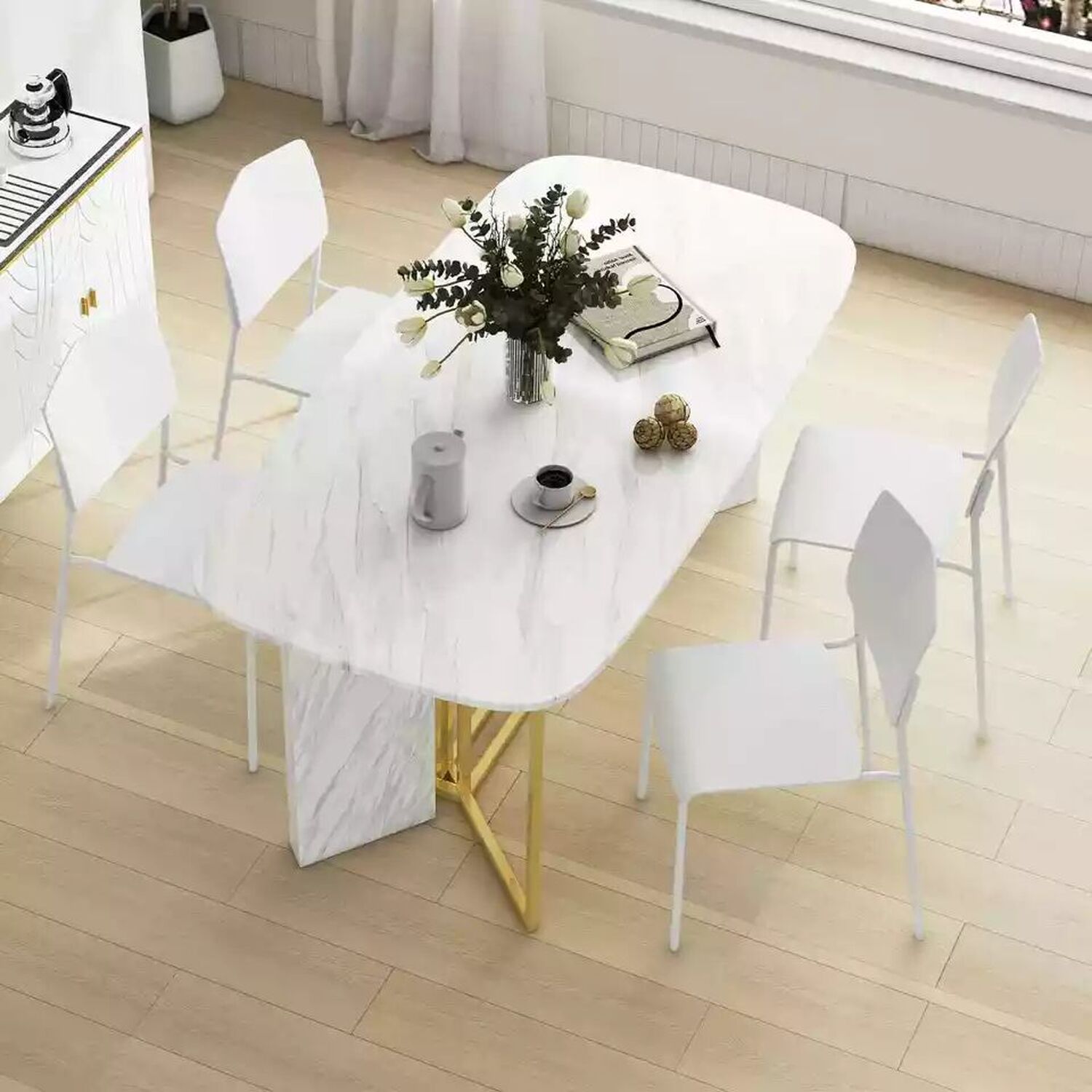 Modern Plastic Dining Chair Set of 4