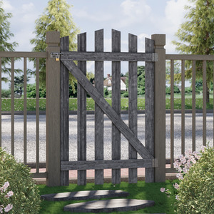 Solid Wood Garden Gate with Z-Shaped Structure