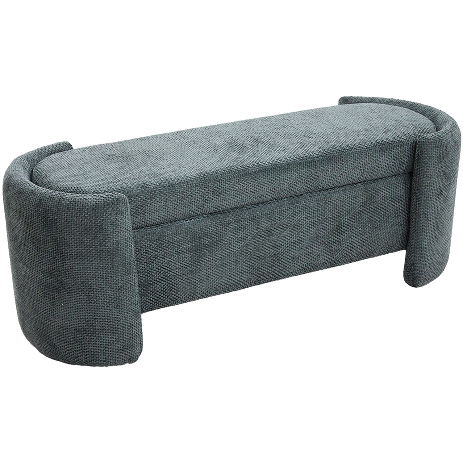 Charming Chenille Storage Bench with Bottle Design