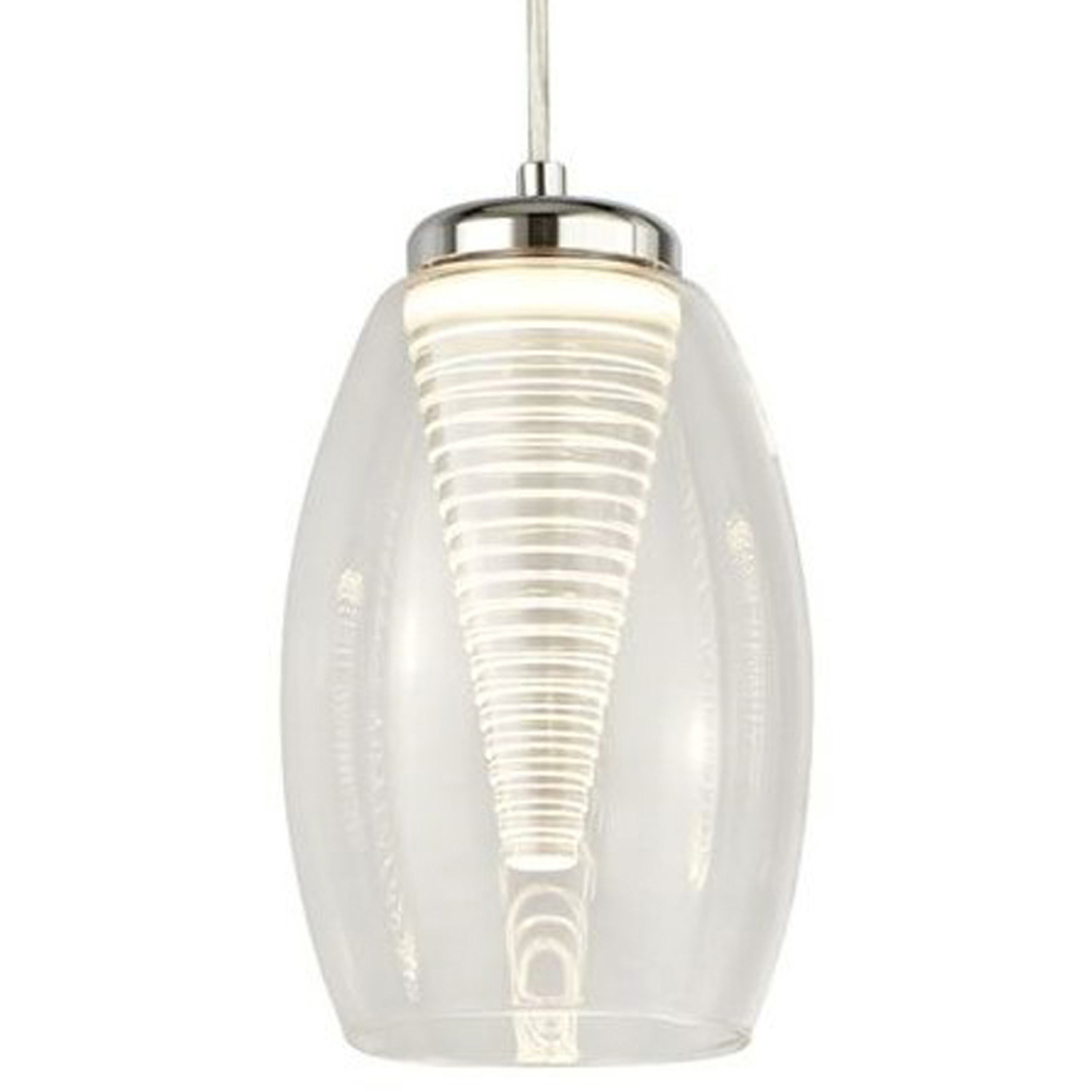 Cyclone Pendant Chrome Metal and Glass