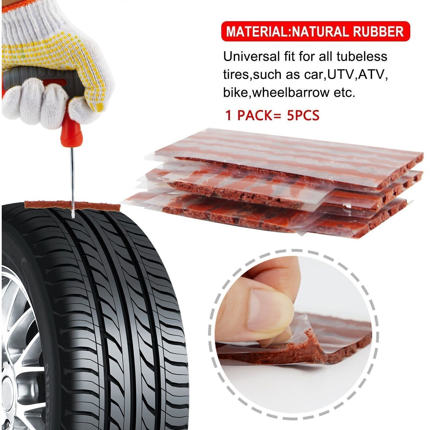 Tubeless Tyre Puncture Repair Kit with Case