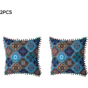 45cm Turkish Style Pack of 2 Exotic Pattern Throw Pillows with Inserts