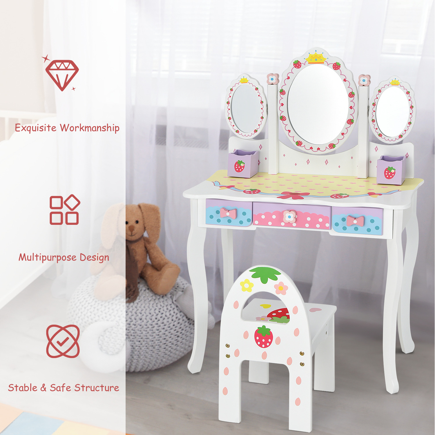 Costway Kids Vanity Set costway-kids-vanity-set