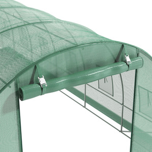 Green Outdoor Walk-in Tunnel Greenhouse with Steel Frame