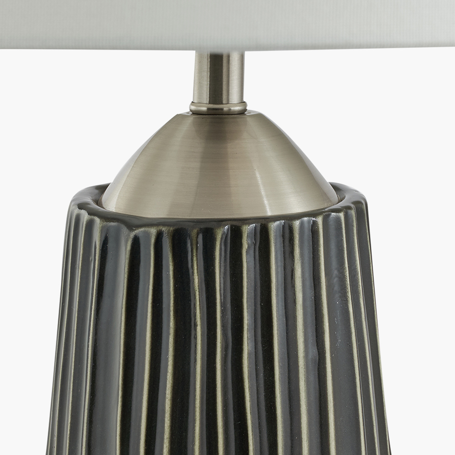 Textured Ceramic Tall Table Lamp With Lampshade