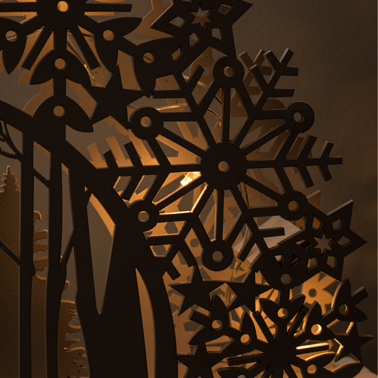 Battery Operated Snowflake Arch and Christmas Trees with LEDs