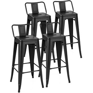 4Pcs Kitchen Chairs Stacking Bar Stools