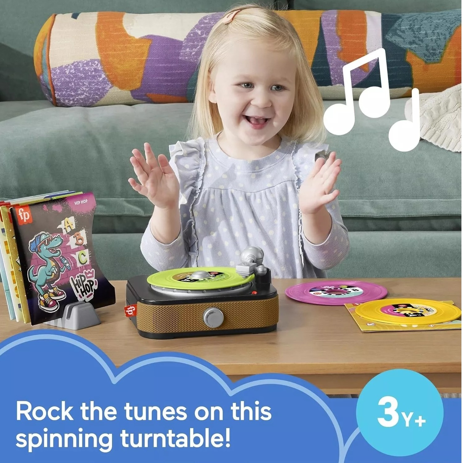 Fisher Price Musical Toy, Rockin Record Player with Turntable