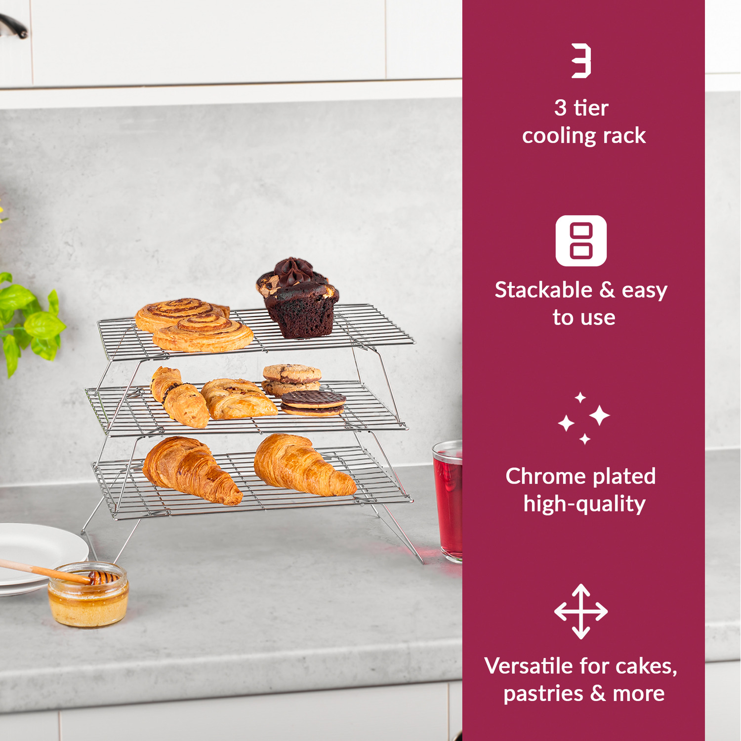 Innoteck 3 Tier Stackable Cake Cooling Rack