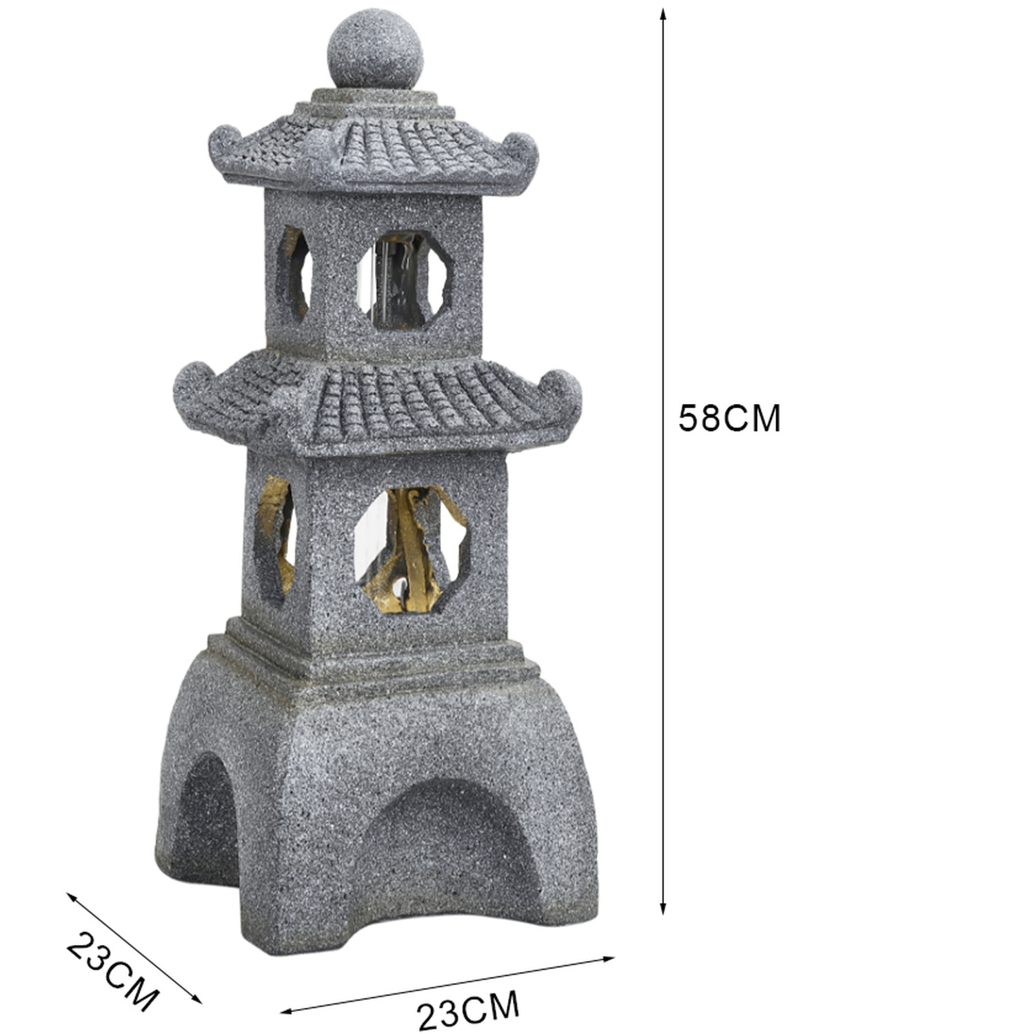 LED Water Feature with Ancient Chinese Pagoda Design