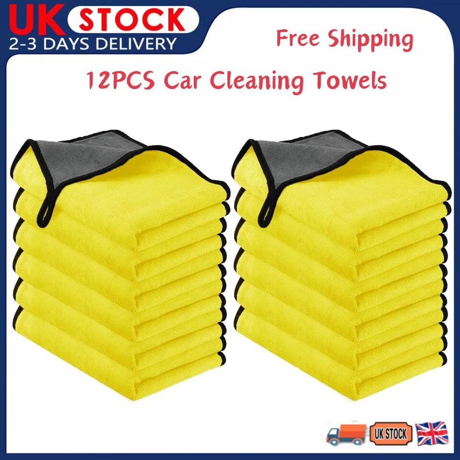 12 Pack Microfibre Car Cleaning and Drying Towels