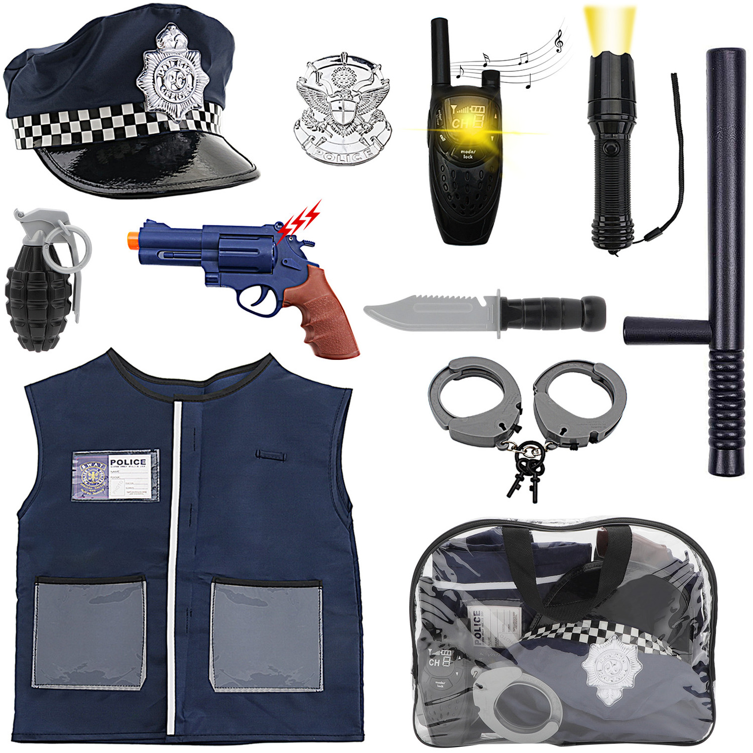 Police Costume Set with Accessories