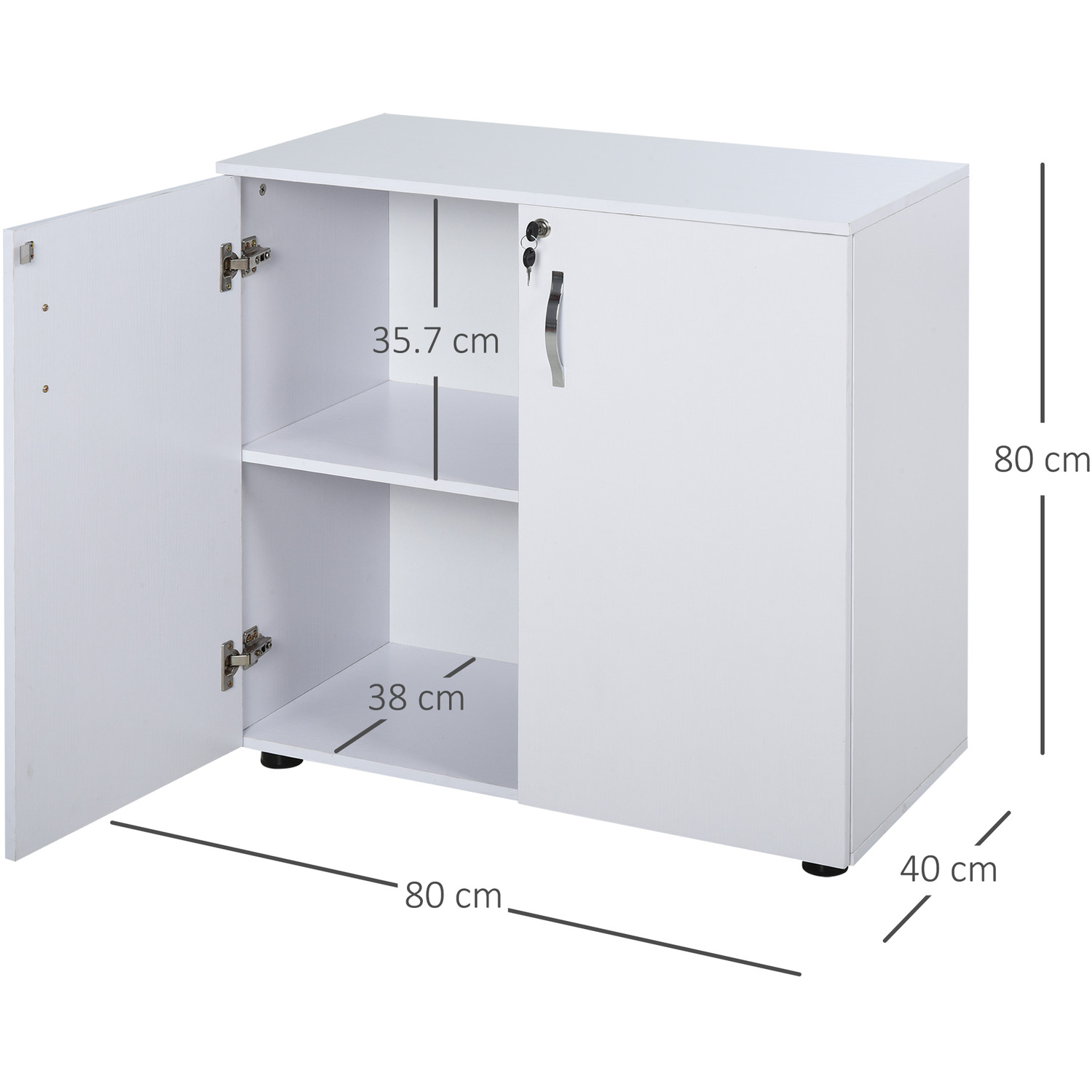 Vinsetto 2 Tier Locking Office Storage Cabinet File