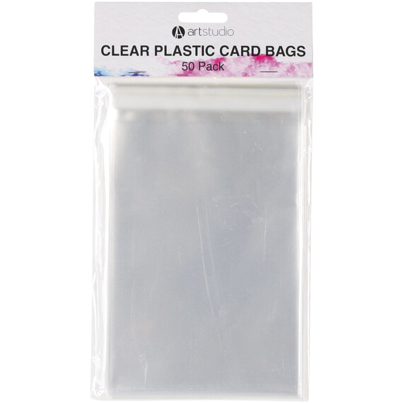 Pack of 50 Art Studio Clear Plastic Card Bags