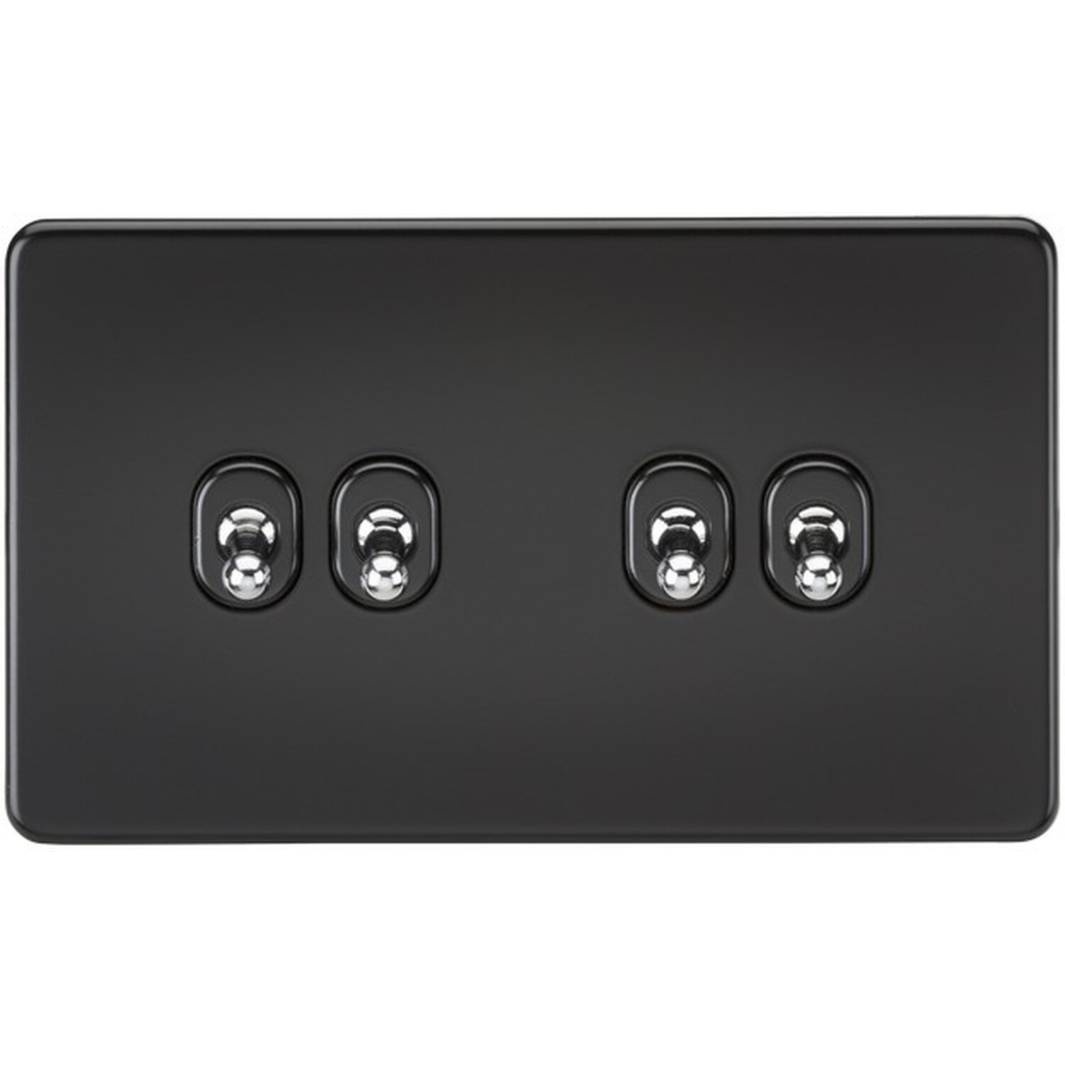 Knightsbridge Screwless 10AX 4G 2-Way Toggle Switch - Matt Black with ...