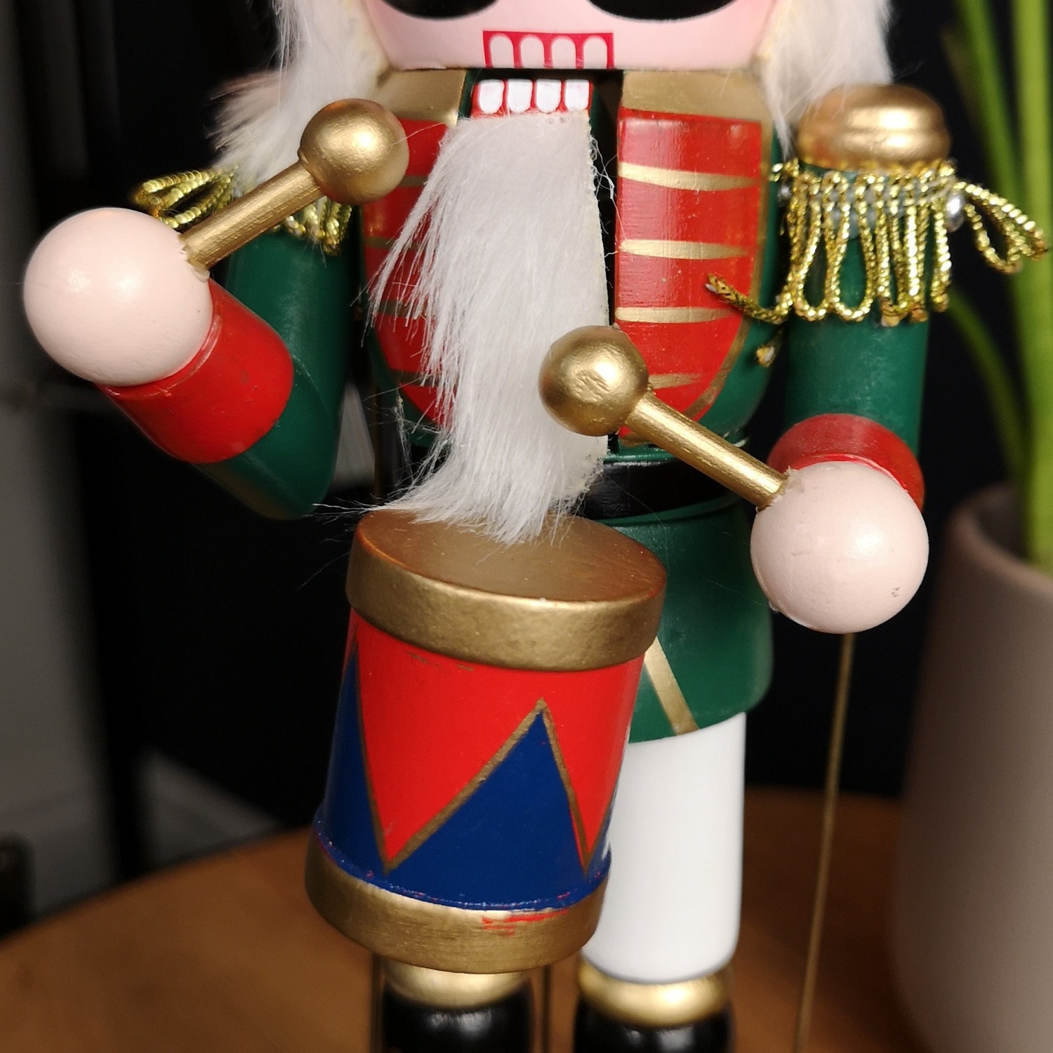 Musical Christmas Drummer Wooden Nutcracker Decoration