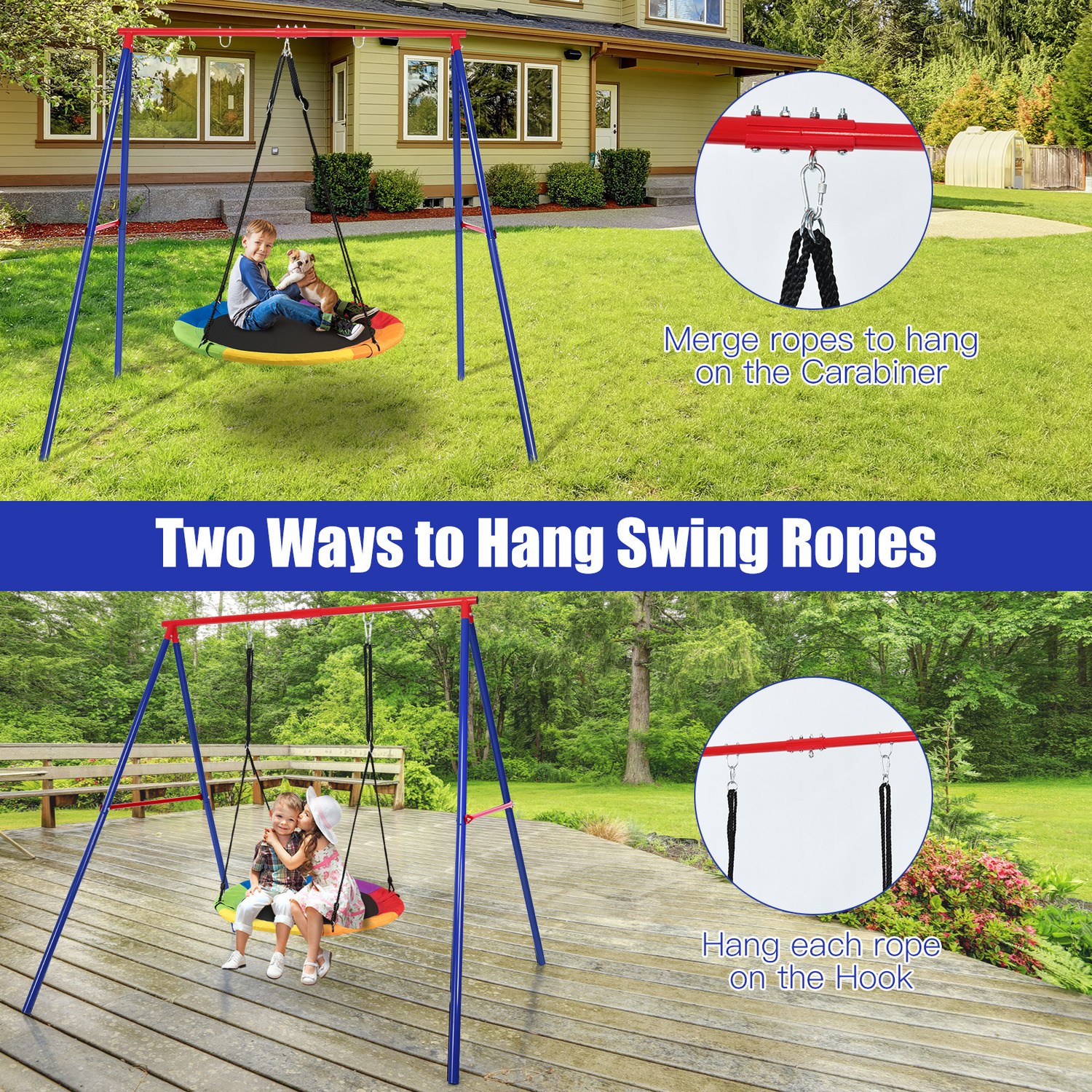 Heavy Duty A-Frame Steel Swing Frame