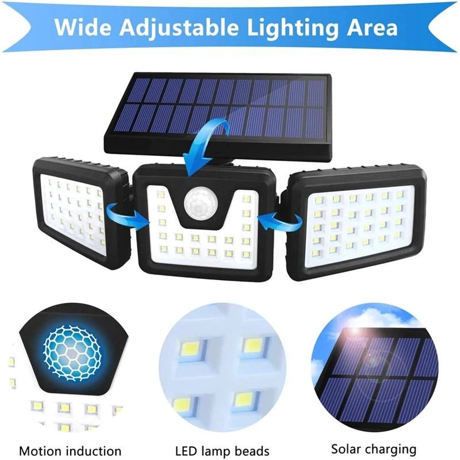 Three Head LED Outdoor Garden Solar Powered Light
