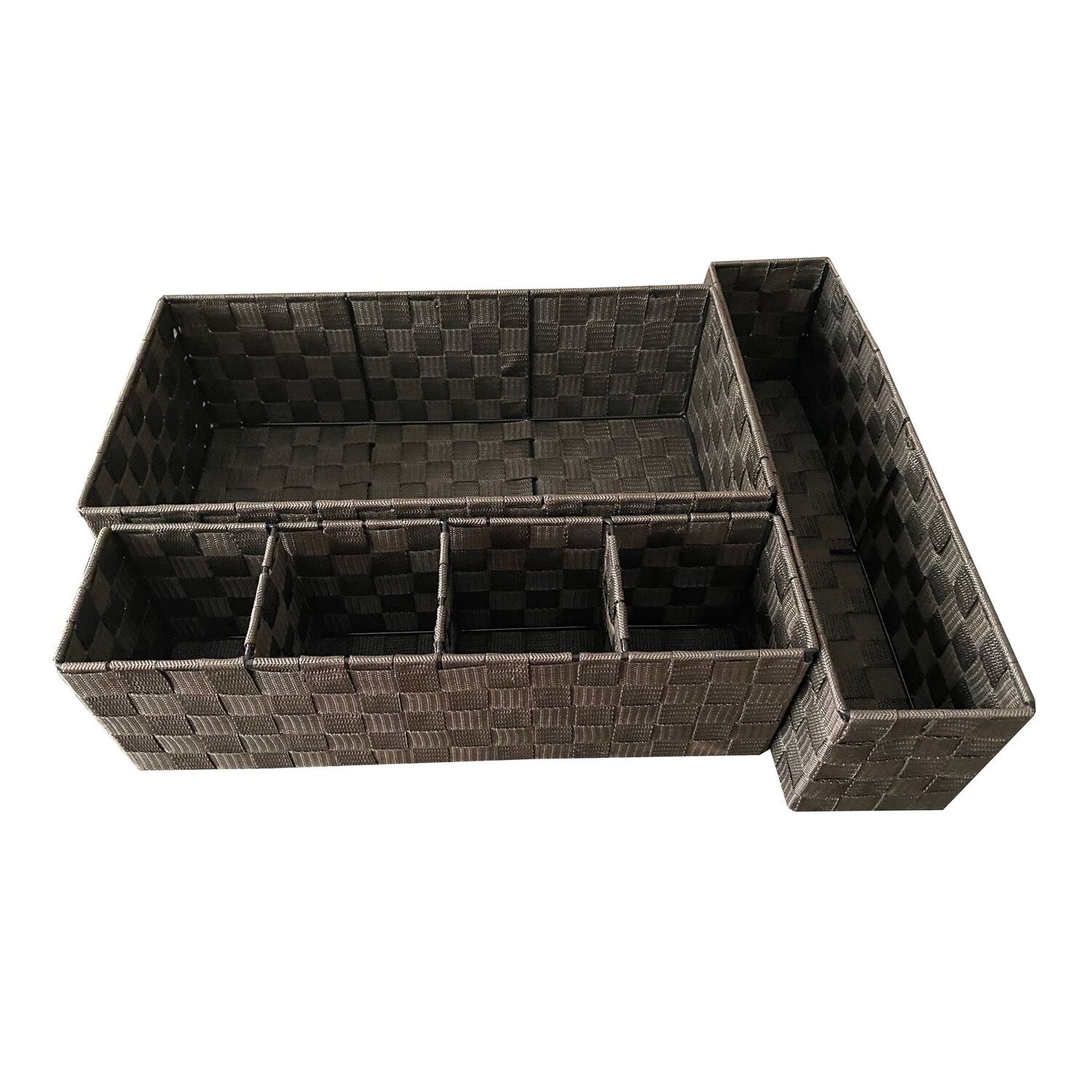 6 Section Fabric And Metal Organiser Storage Box Basket