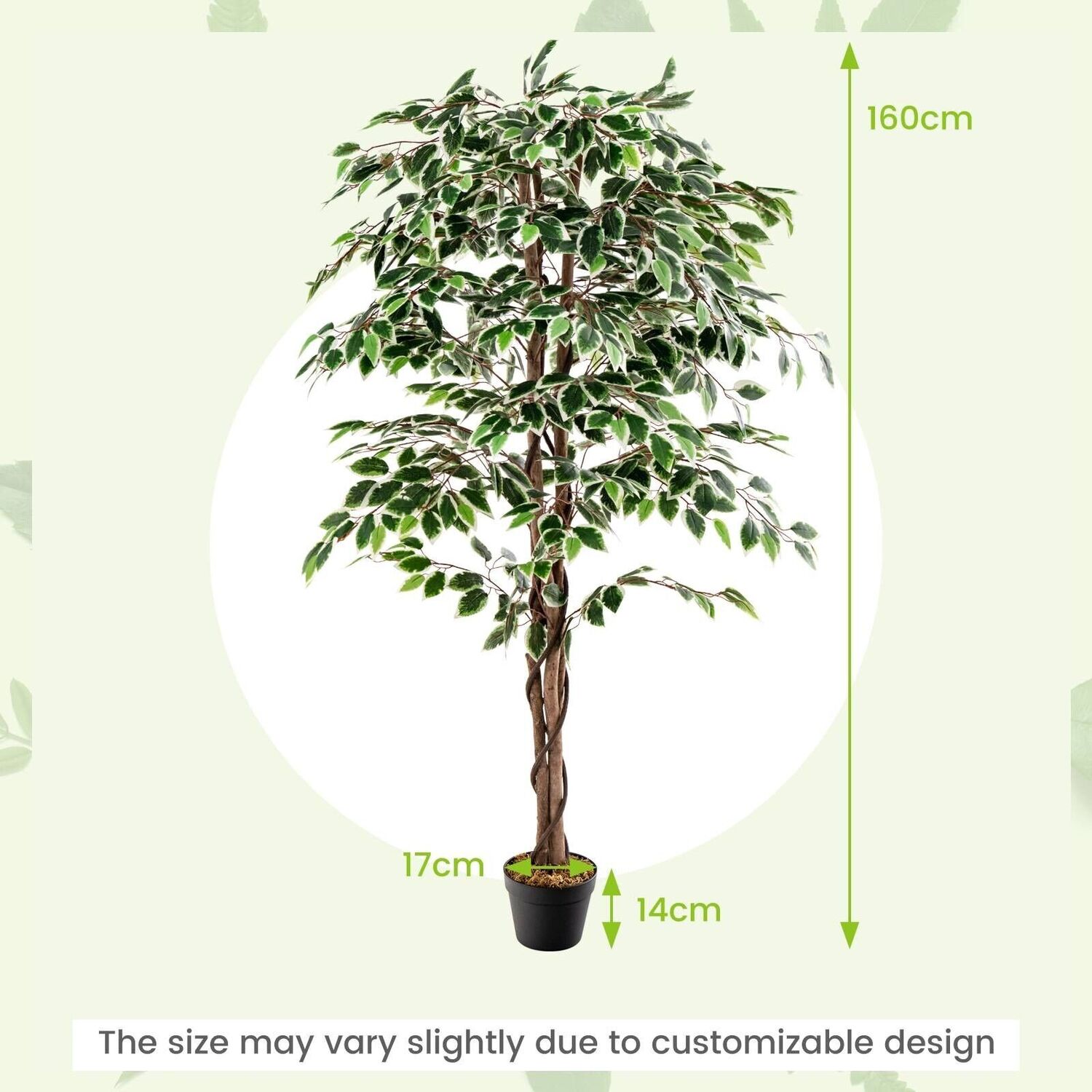 Outdoor Fake Ficus Plants with Plastic Pot