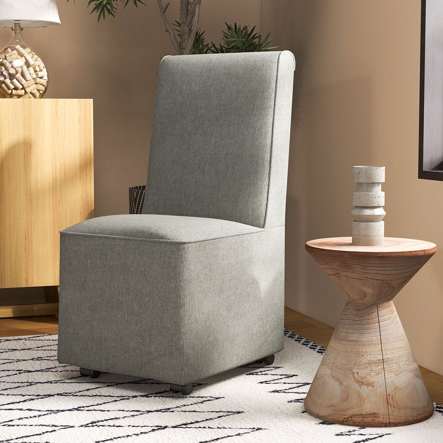 Single Sofa Chair with 4 Wheels