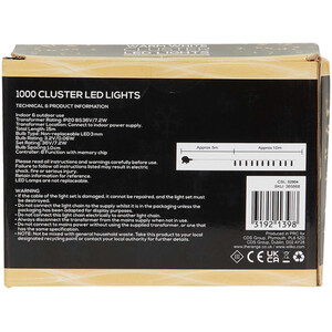 1000 Cluster LED Lights Warm White