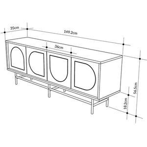 Joji Modern Console Unit with Laser-Cut Design