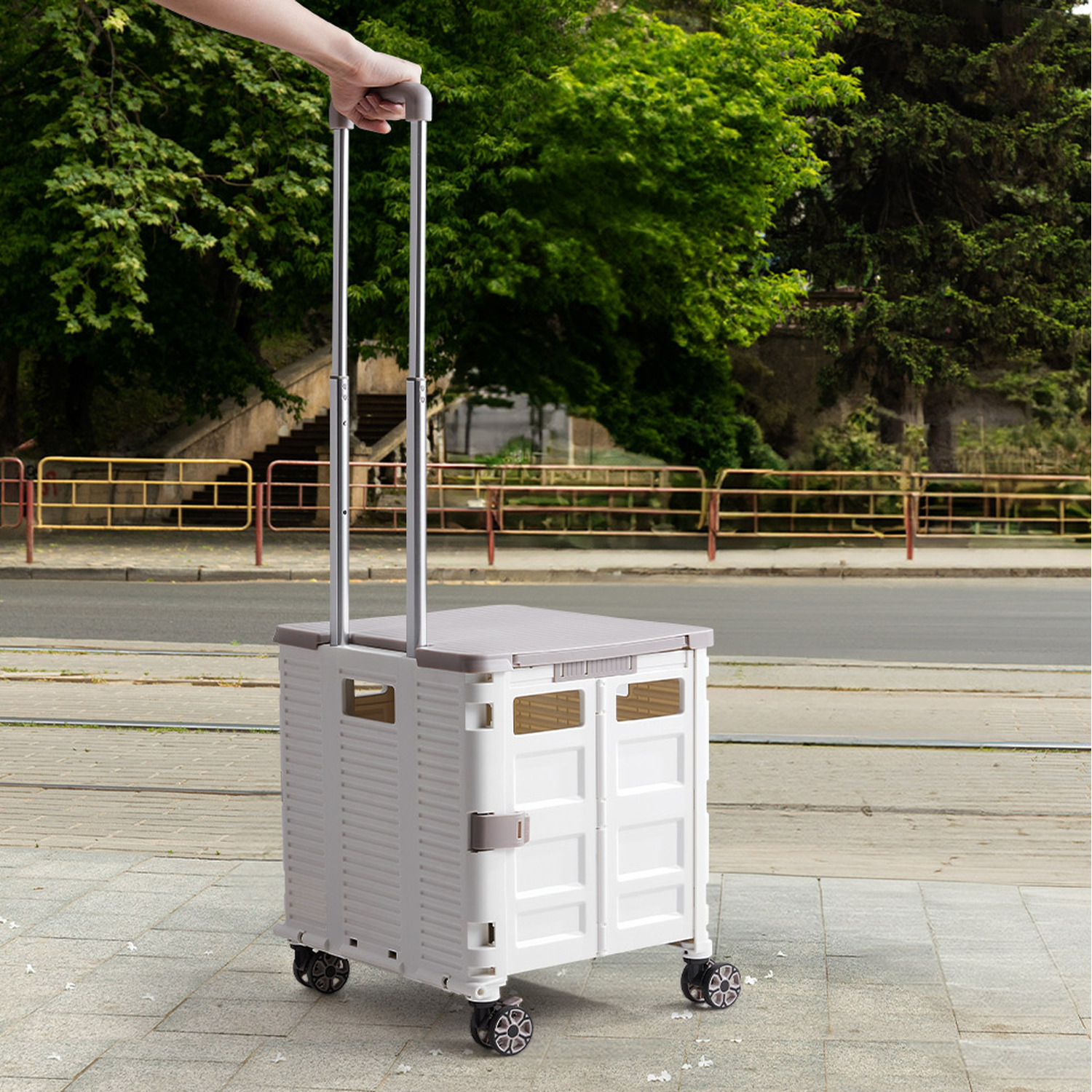 Folding Trolley with Magnetic Lid