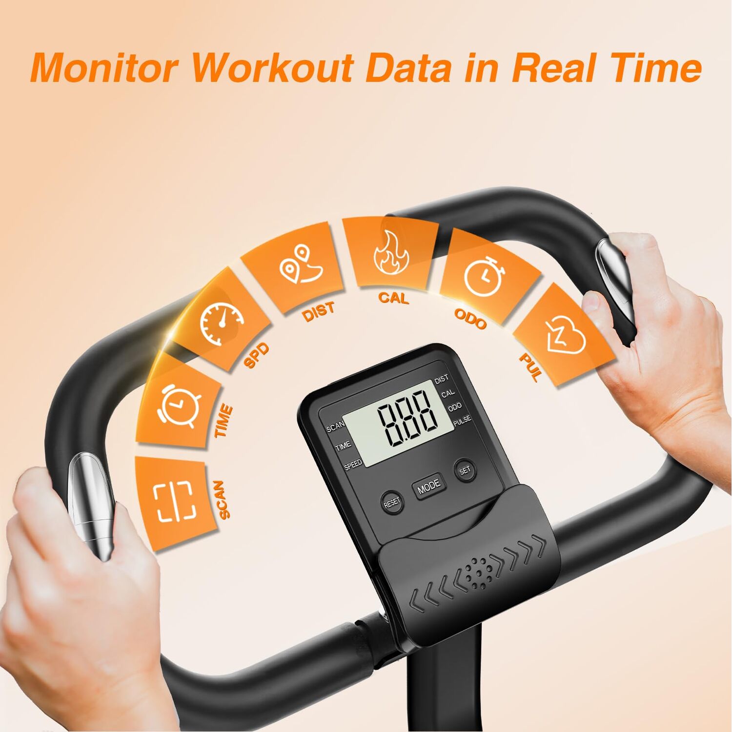Foldable Magnetic Resistance Exercise Bike with LCD Display