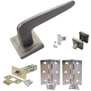 Venus Bathroom Door Handles On Square Rose Set