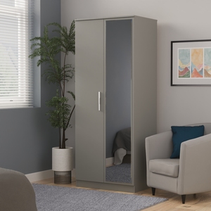 Contrast Ready Assembled 2 Door Mirrored Robe