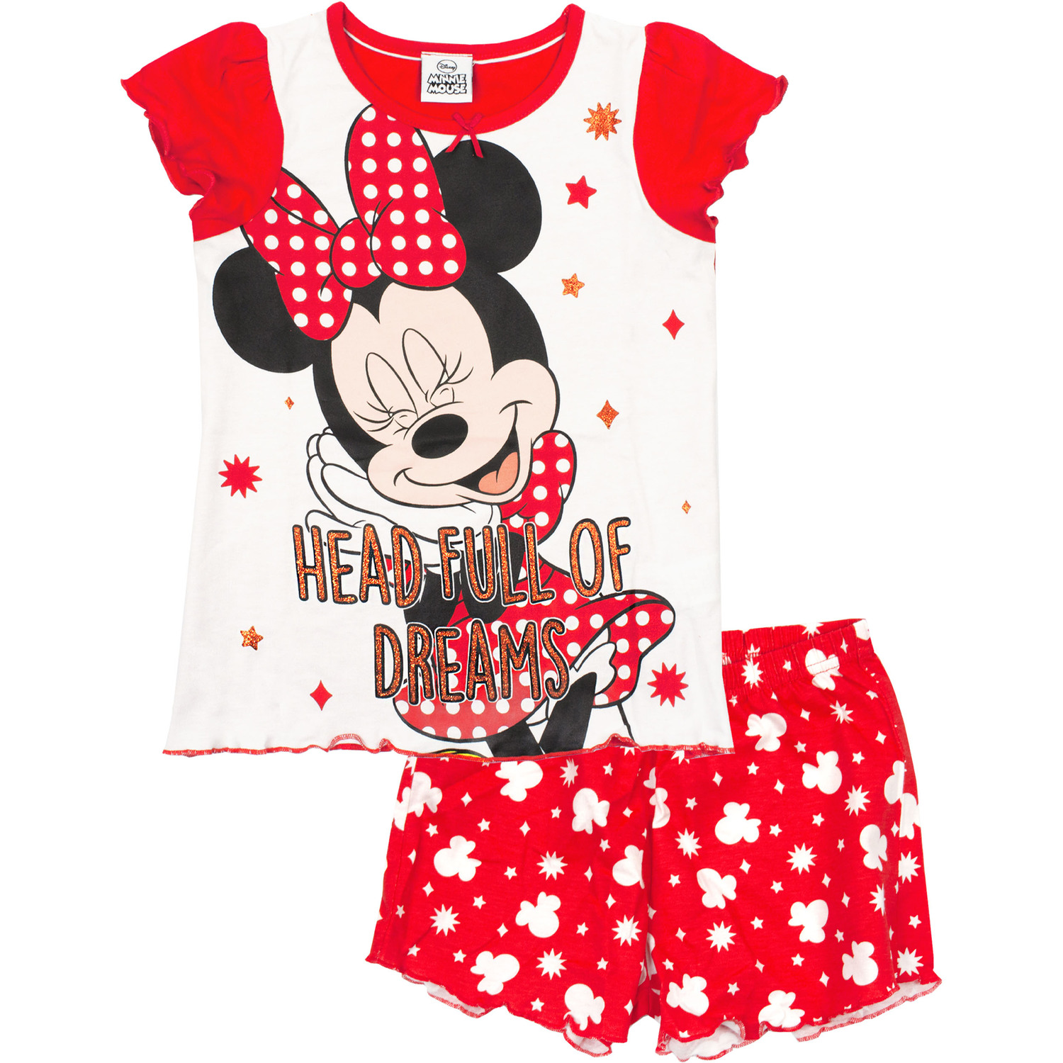 Disney Minnie Mouse Girls Short Sleeve Short Leg Pyjama Set