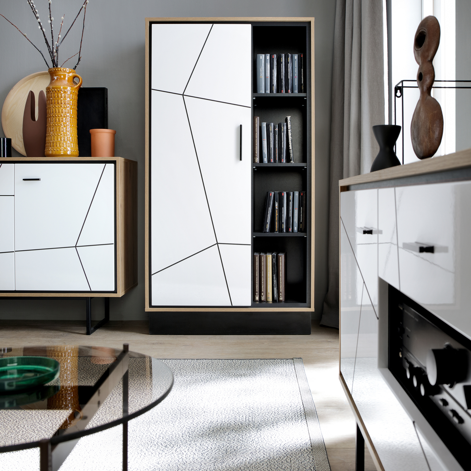 Zigzag Two Door Two Drawer TV Unit
