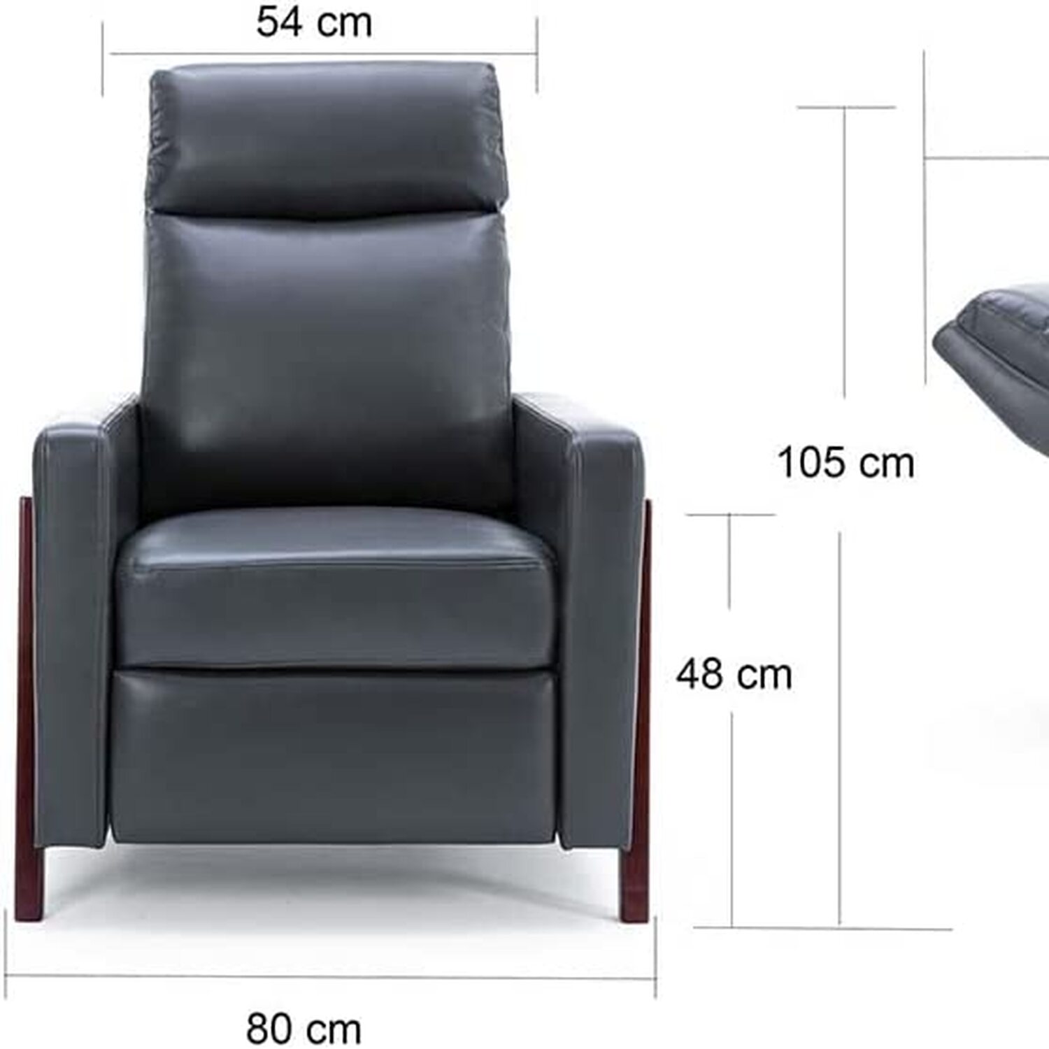 Riley Push Back Air Leather Modern Recliner Chair