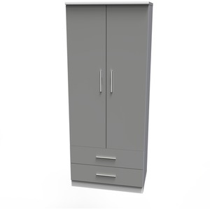 Contrast Ready Assembled 2 Door 2 Drawer Wardrobe