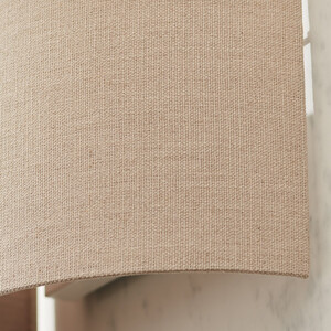 Obi 1 Light Up Down Wall Light Natural Linen Fabric Cotton E27