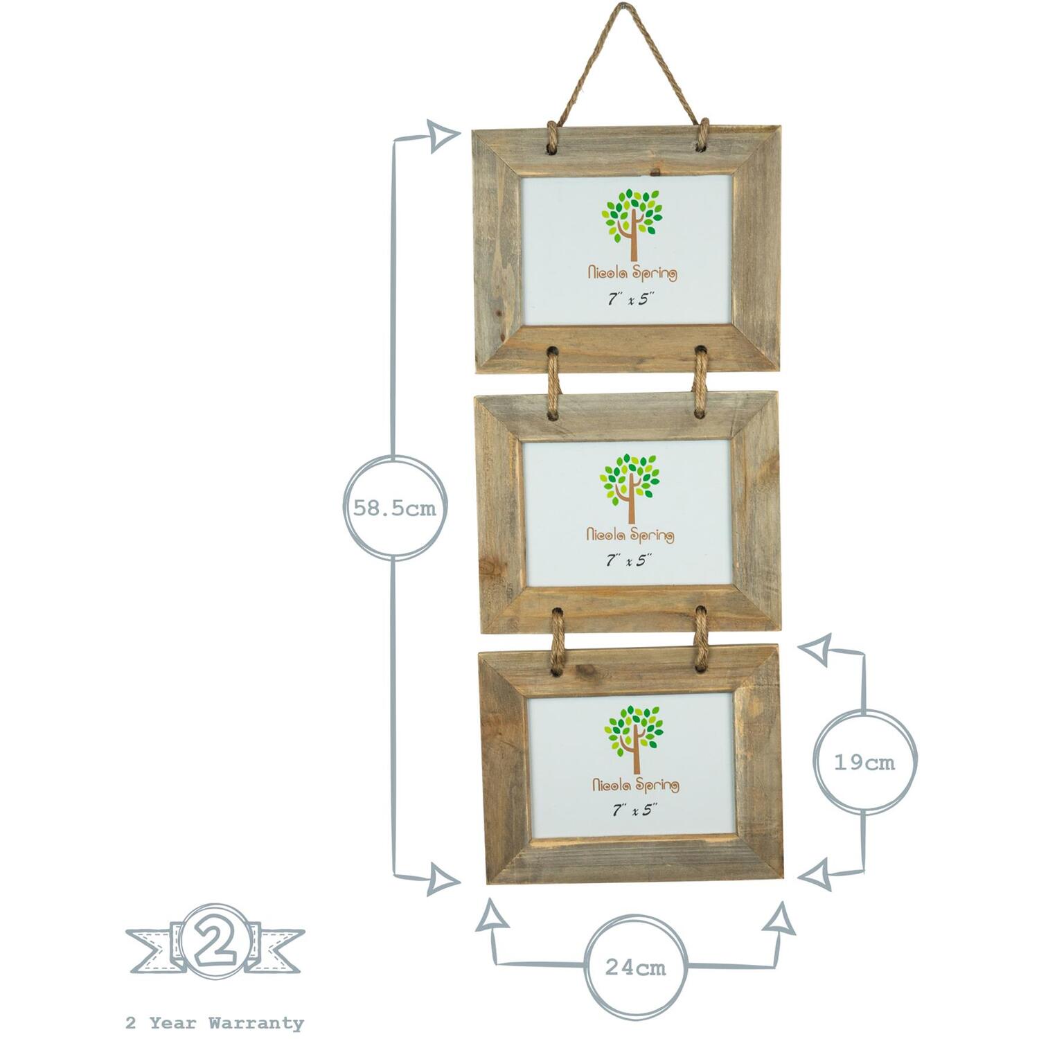 7x5" Rustic Wooden Hanging Photo Frame Natural