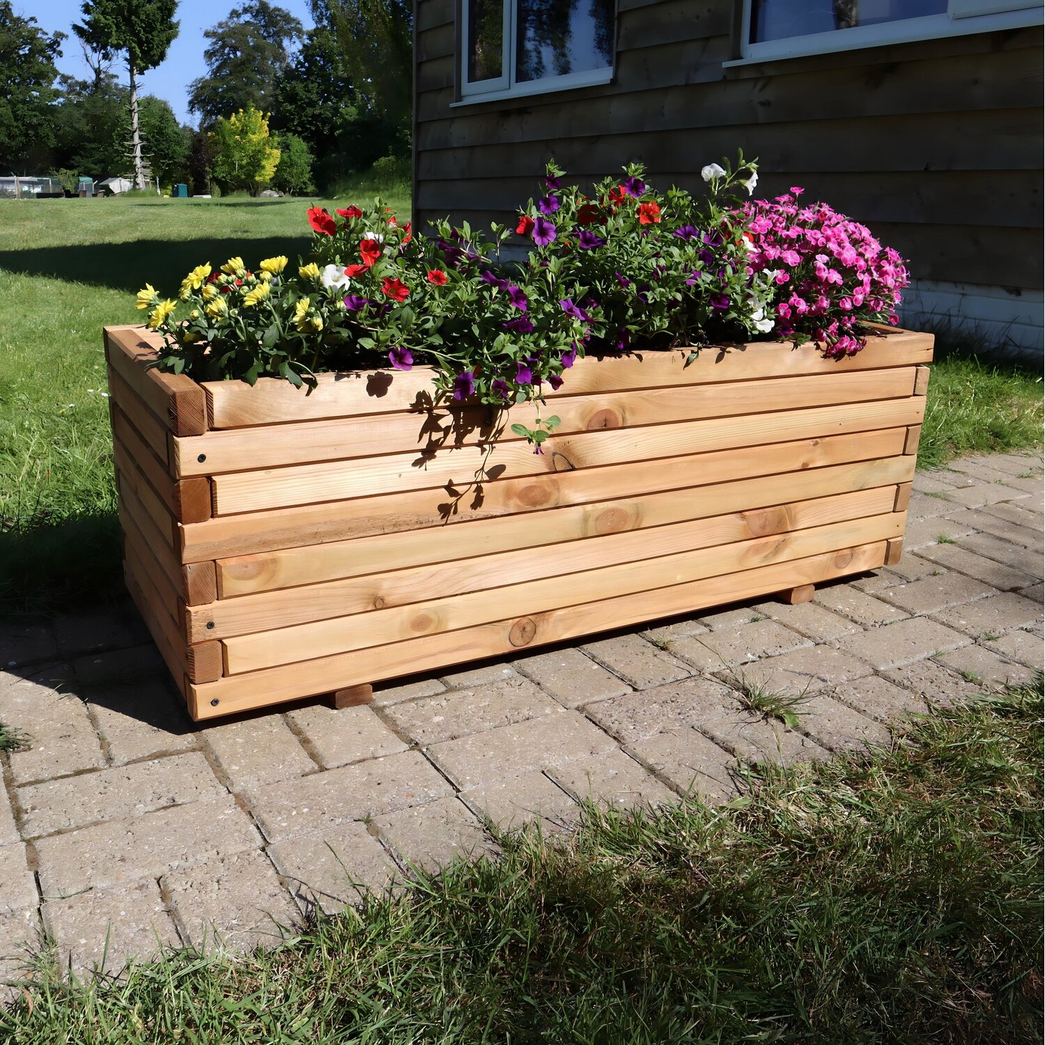 1m Pine Raised Trough Planter