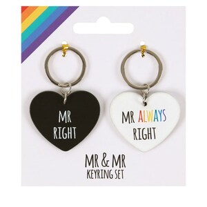 Mr And Mr Right Keyring Set