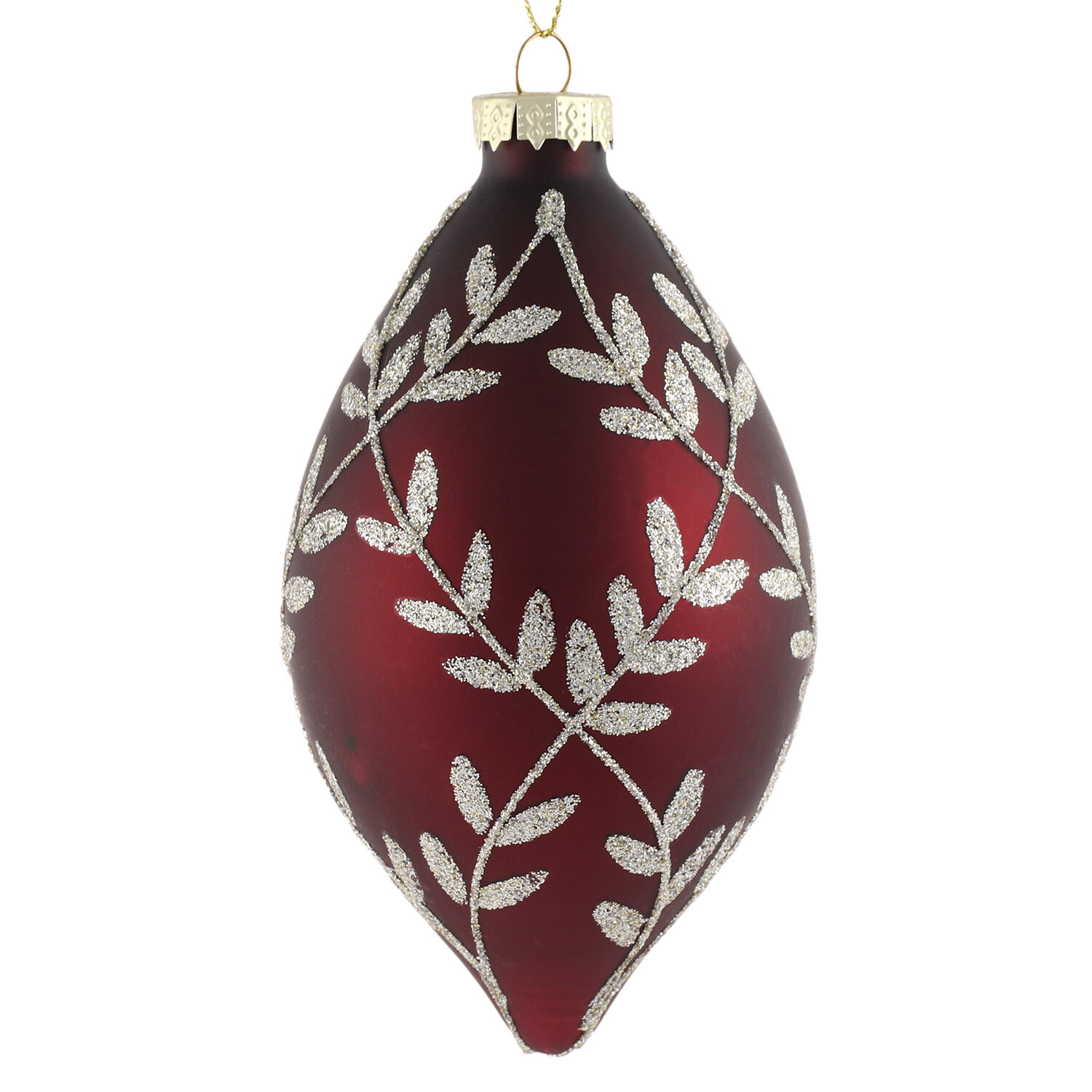 Matte Glitter Leaf Bauble
