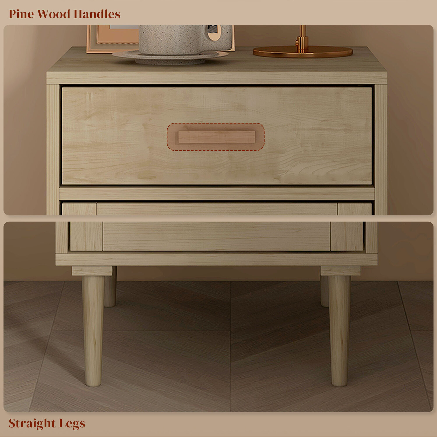 HOMCOM Bedside Table with Drawer