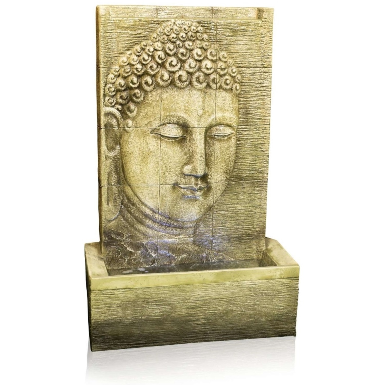 Nirvana Falls Buddha Face Water Feature with Lights