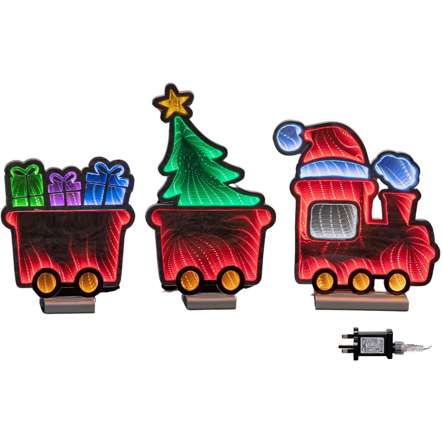 Infinity Christmas Train with 2 Carriages and LEDs